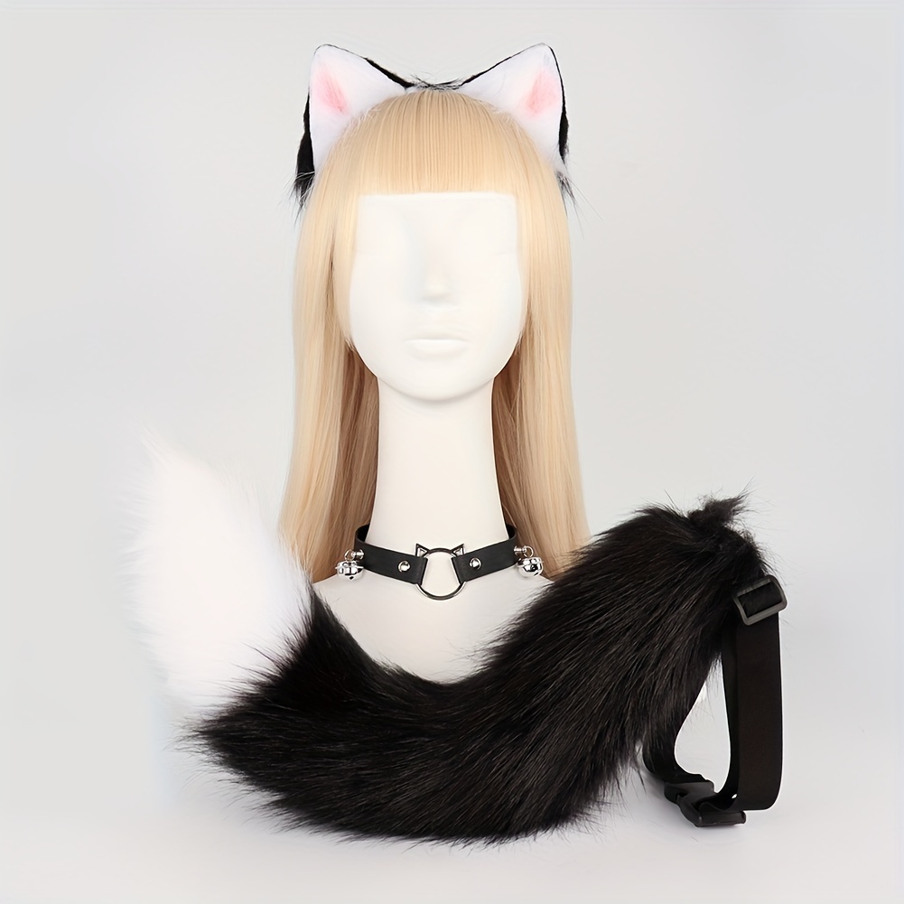 % Polyester Cat Ears Cat Tail Set Fox Cosplay Cat Tail - Temu Canada