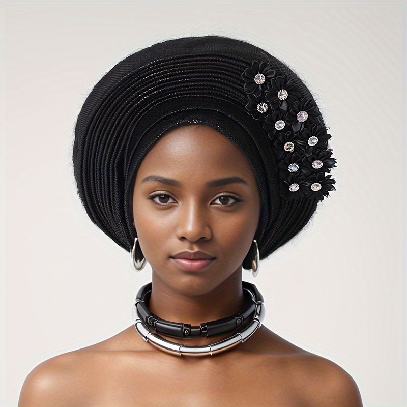 Wedding Red Multi layered Turban Hat African Fan Shaped Head - Temu