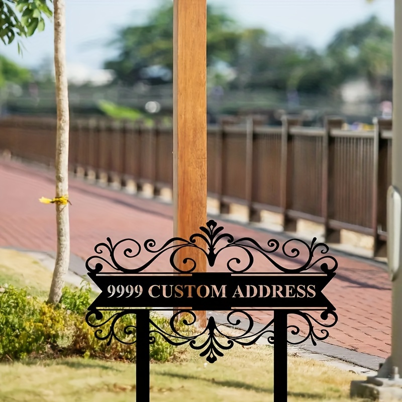 Custom Metal Address Sign Front Yard Driveway Personalized - Temu