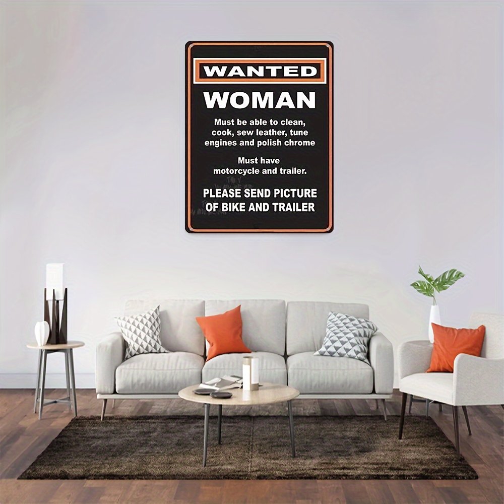 Metal Aluminium Sign Woman Wanted Sign Spshwr Decor - Temu