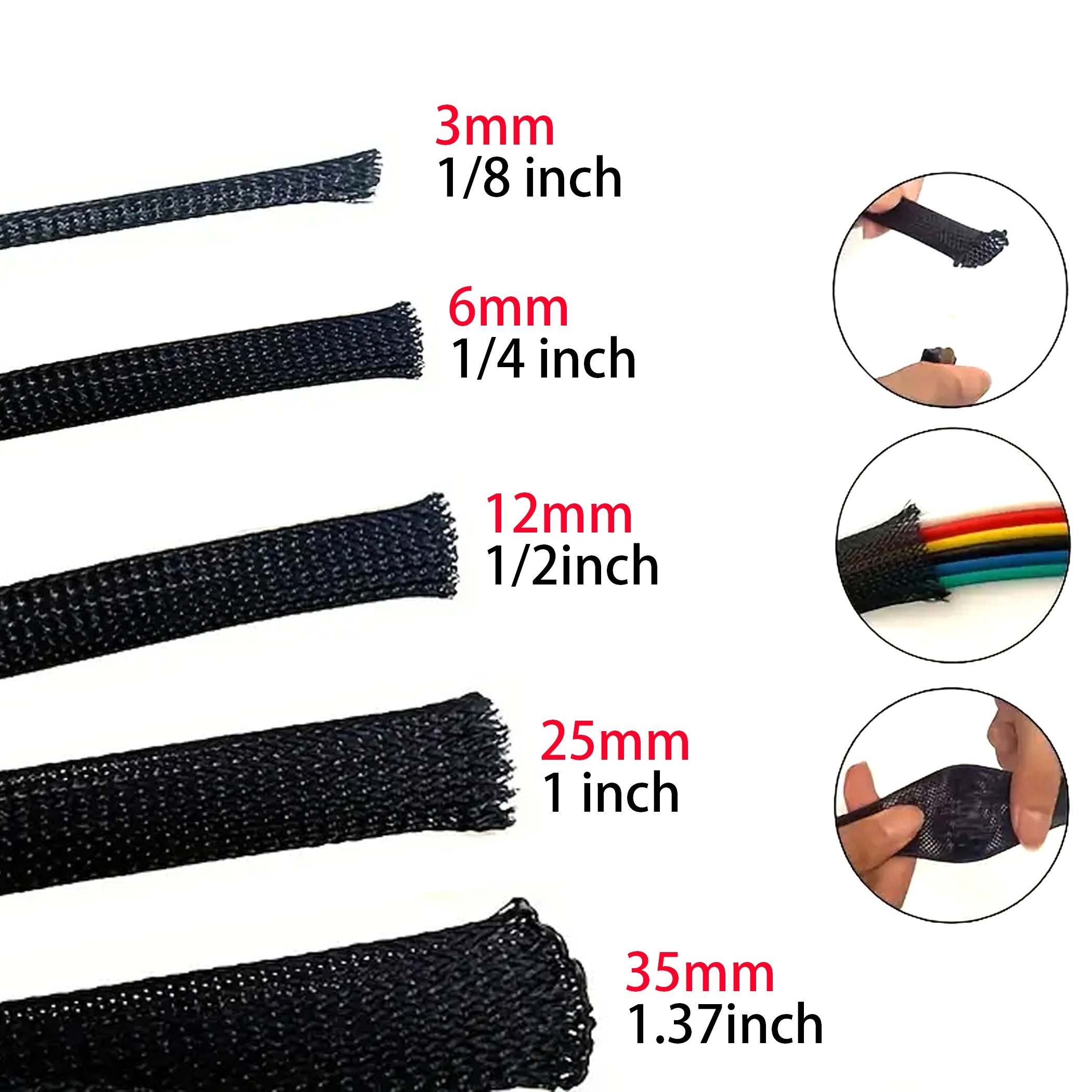 32 8ft Pet Expandable Braided Cable Sleeve Flexible Wire - Temu Brazil