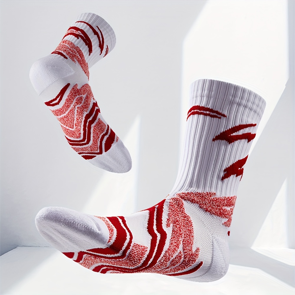 1 Pair Men's Professional Towel Sole Sport Socks, Comfy Breathable ...