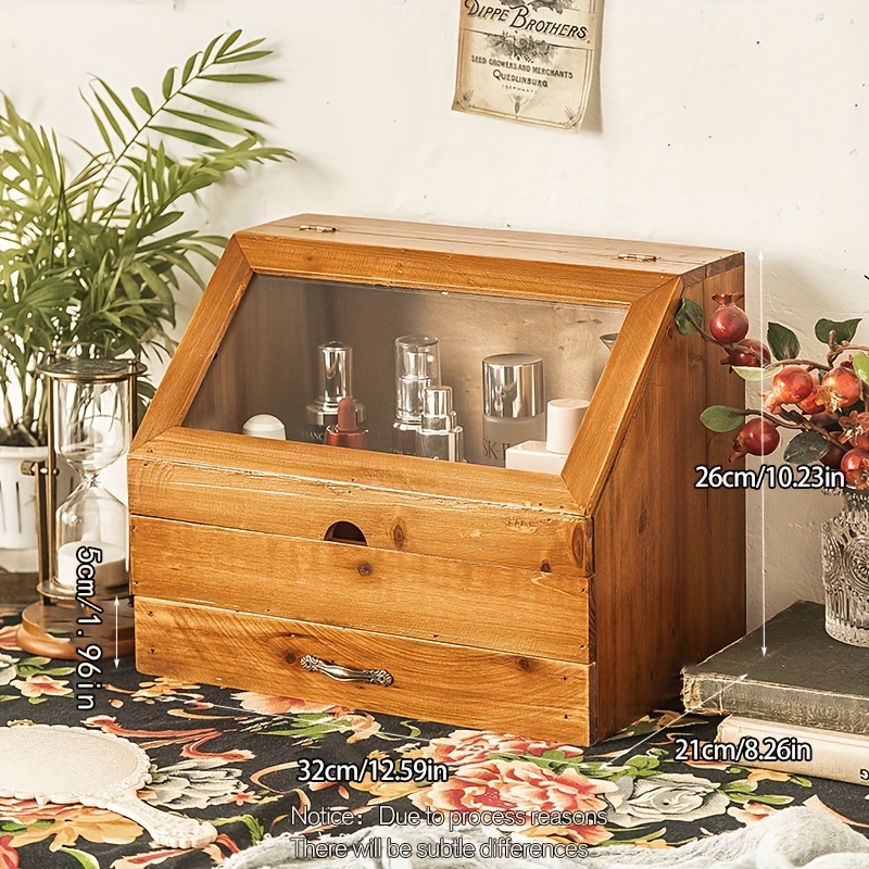 Solid Wood Storage Box Vintage Drawer Storage Box Puv - Temu Canada