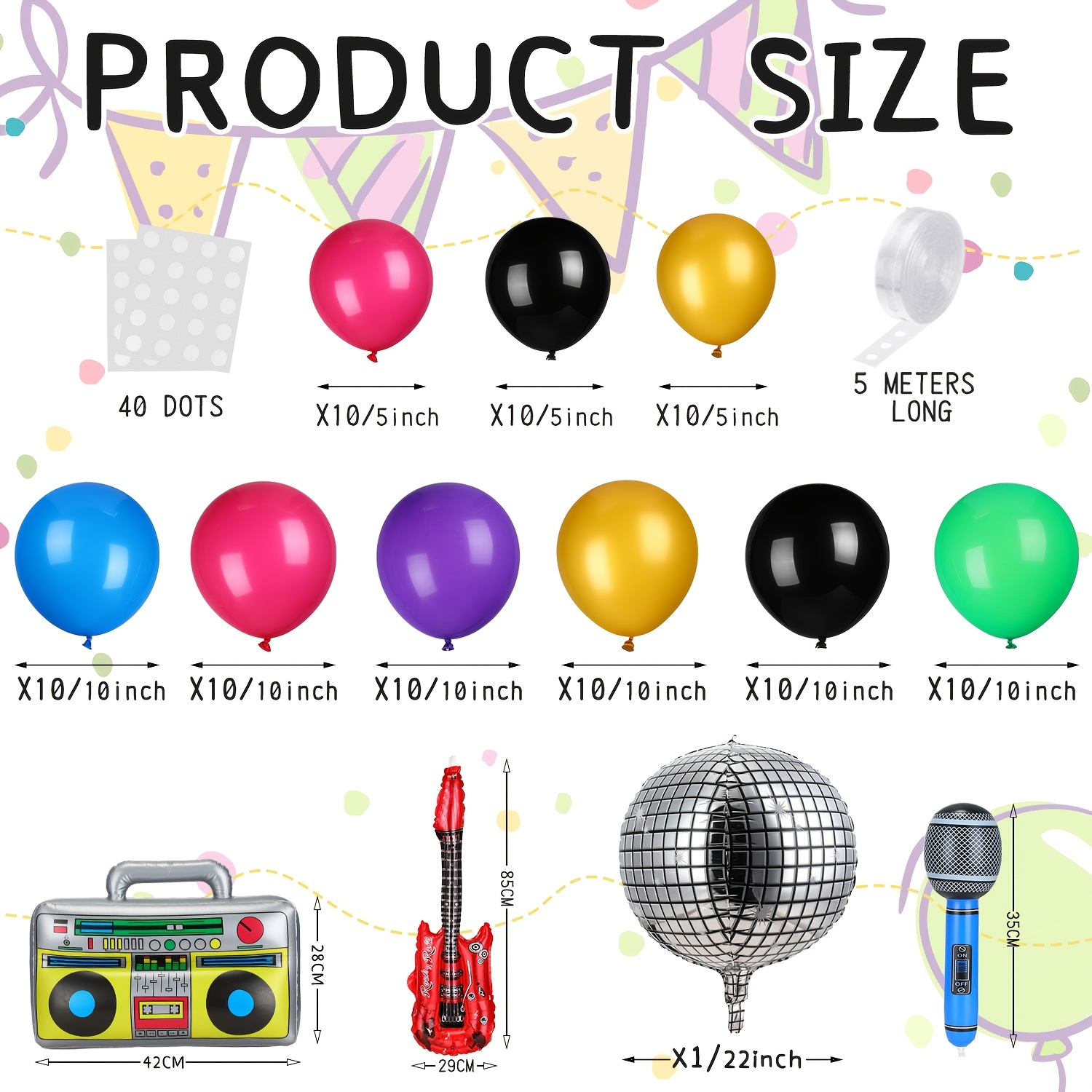 Set 90s 80s Disco Party Decorations Inflatable Radio - Temu