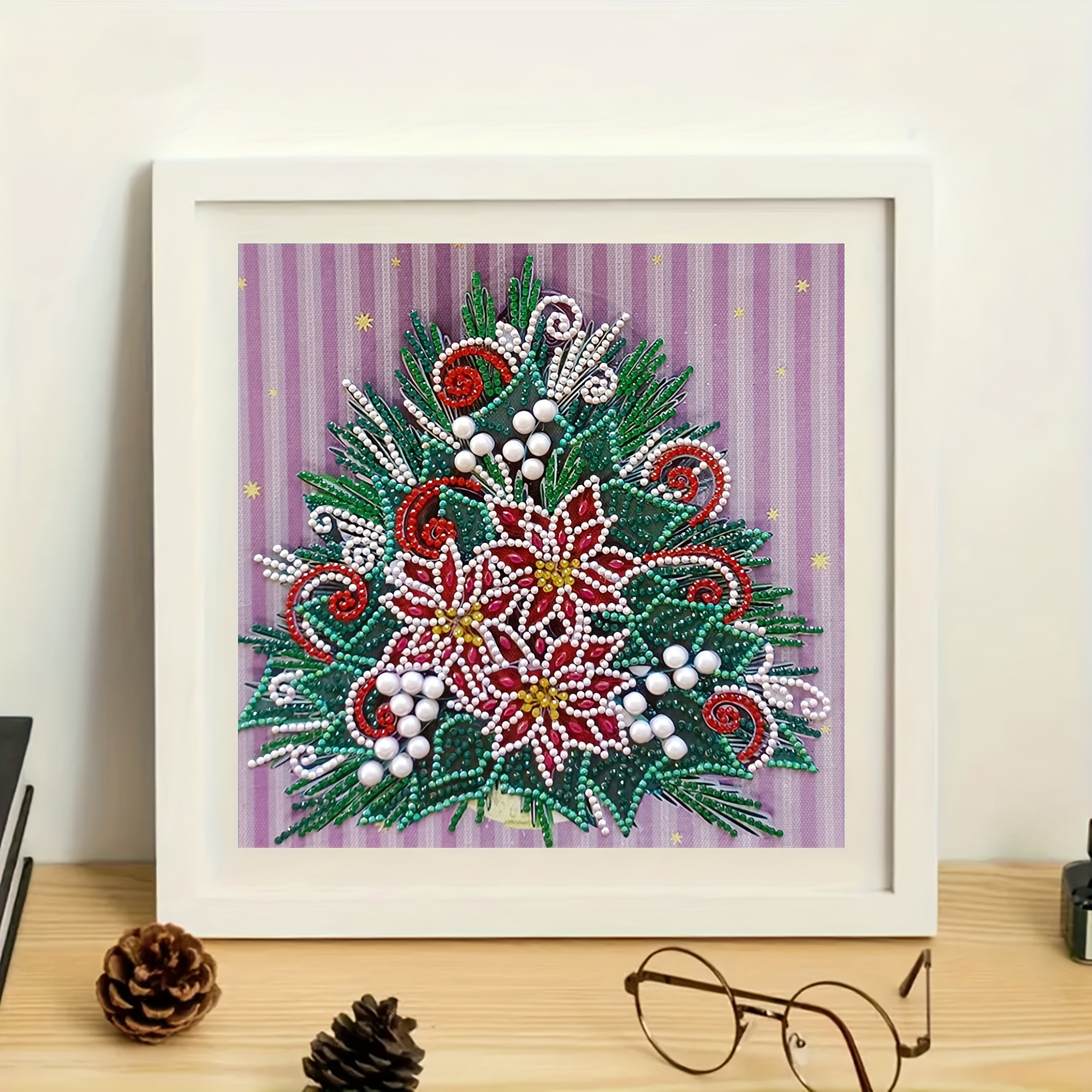Christmas Tree Pattern Diamond Art Painting Kit 5d Diamond - Temu