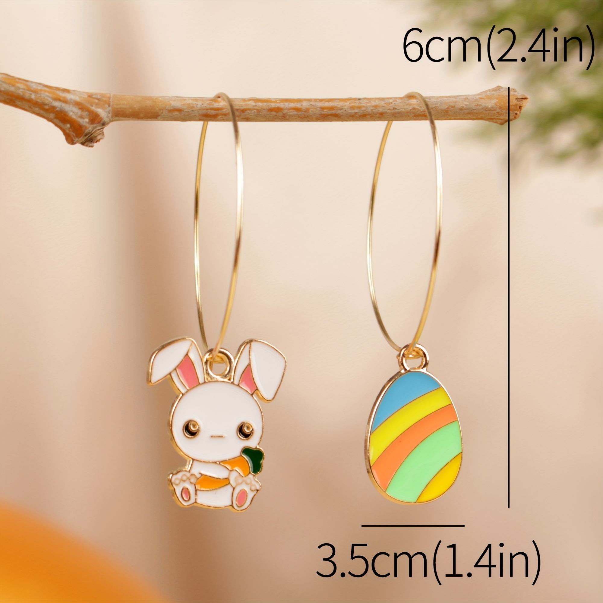easter bunny egg enamel dangle earrings cute cartoon style - Temu Australia