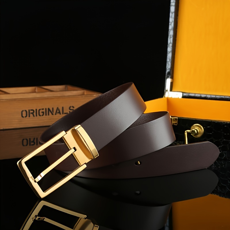 Genuine Leather Mens Durable Belt With 304 Stainless Steel Pin Buckle ...
