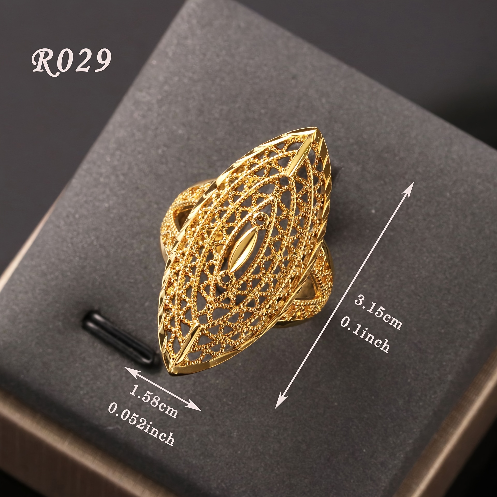 Hot Sale Middle Eastern Golden Band Ring Elegant Copper - Temu United ...