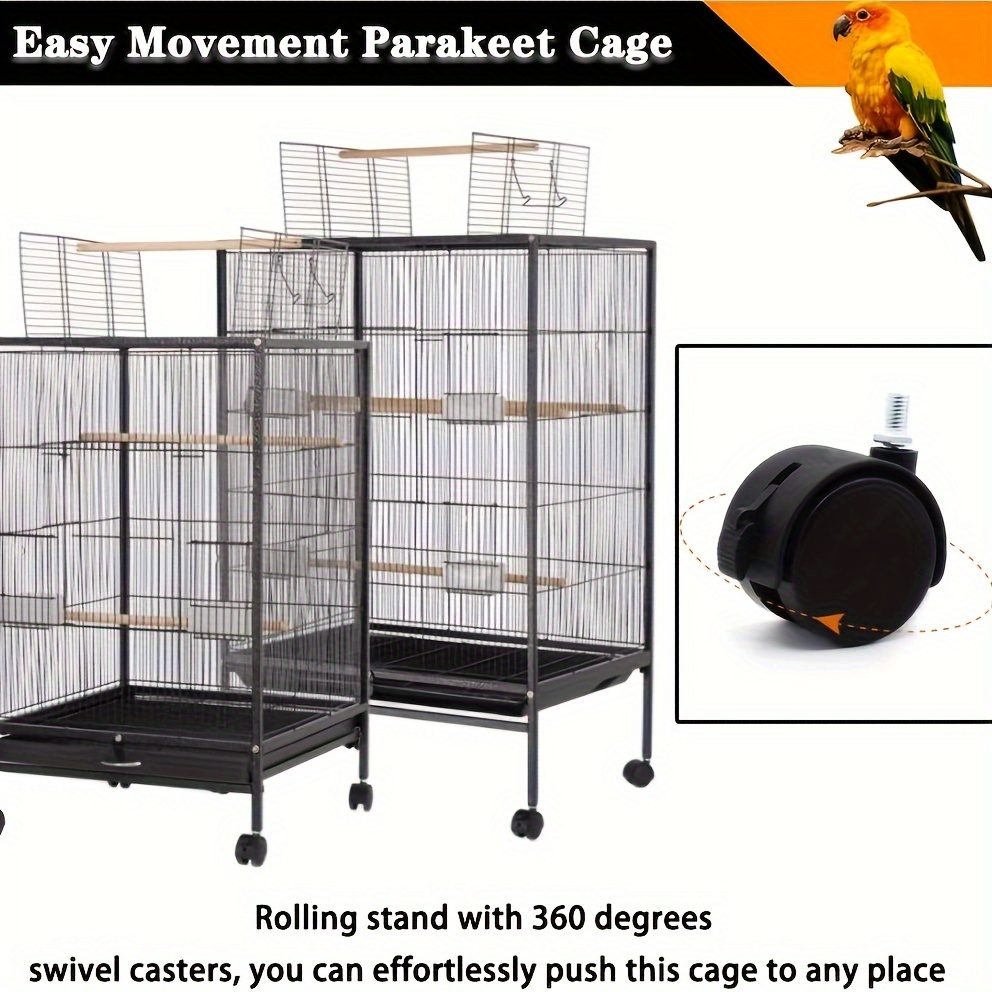 Bird Cage Parrot Cage Stand Cockatiel Big Parrot Villa - Temu
