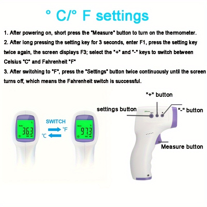 Infrared Thermometer Kids Digital Touchless Thermometer Baby No Touch ...
