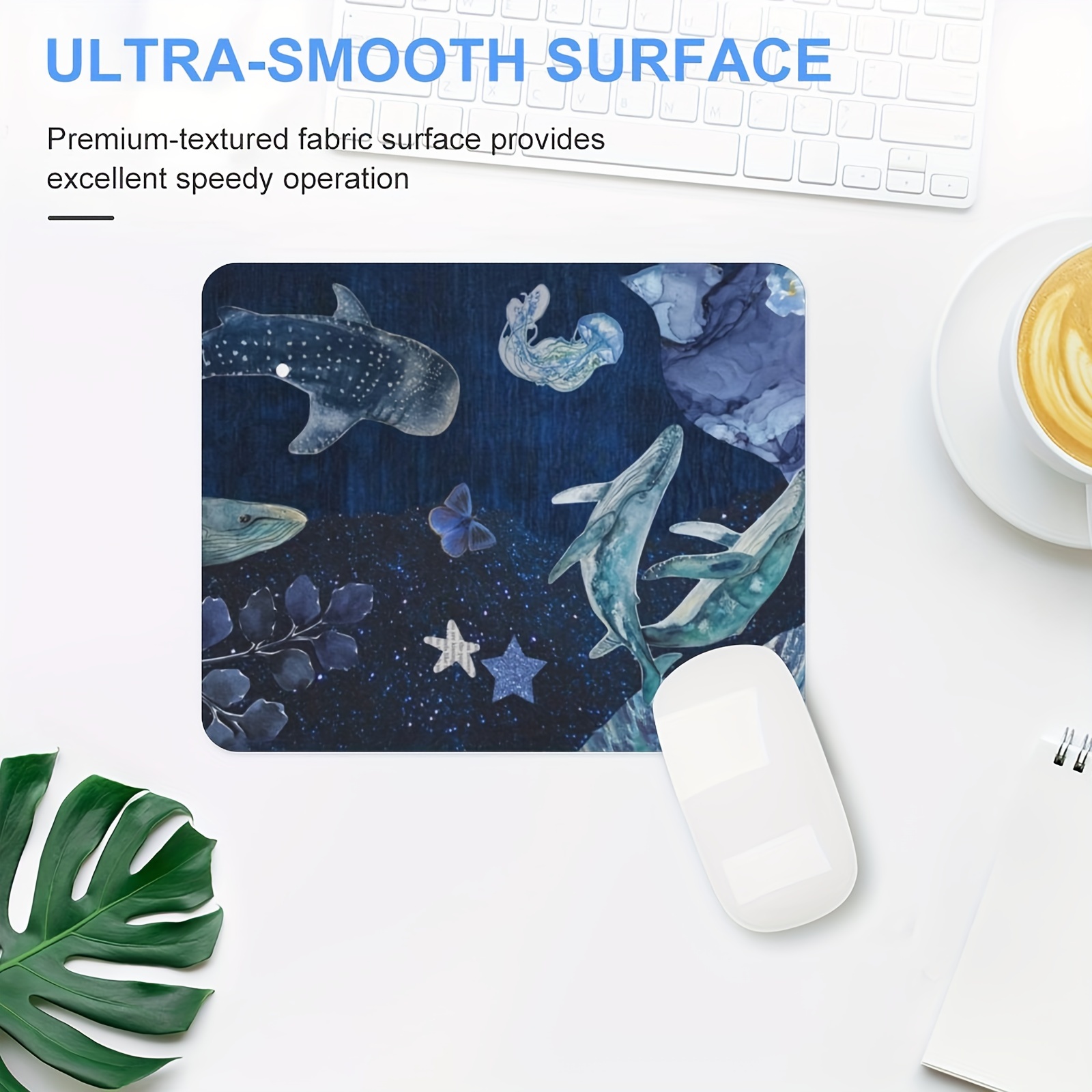 Cute Cartoon Whale Mouse Pad Thick Non slip Rubber Desk Mat - Temu