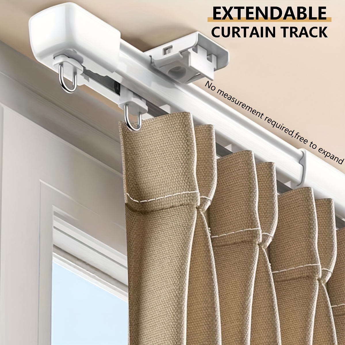 Ceiling Fixed Curtain Tracks Curtain Ceiling Track System Black, Room ...