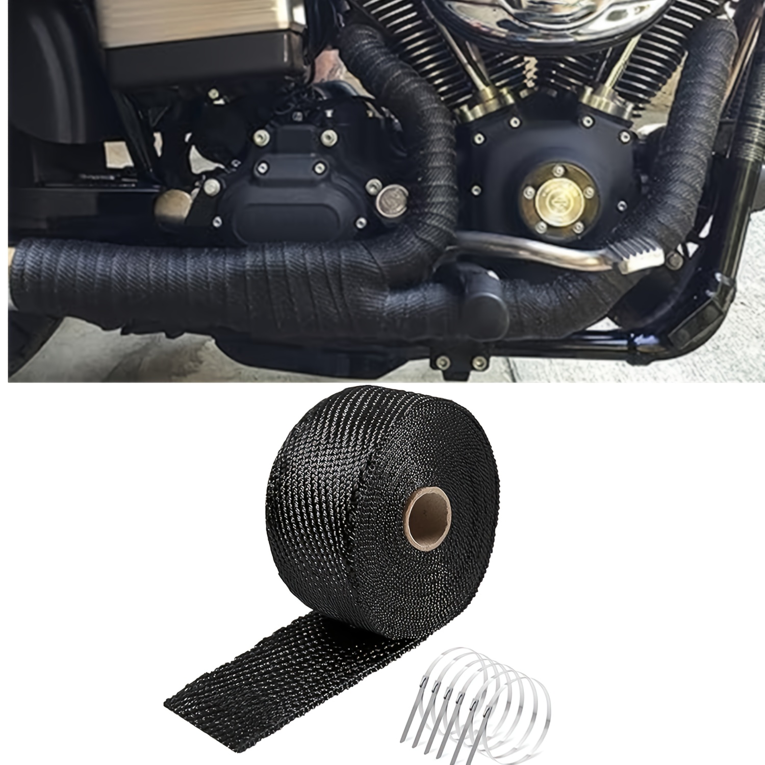 exhaust wrap sold on Temu United States