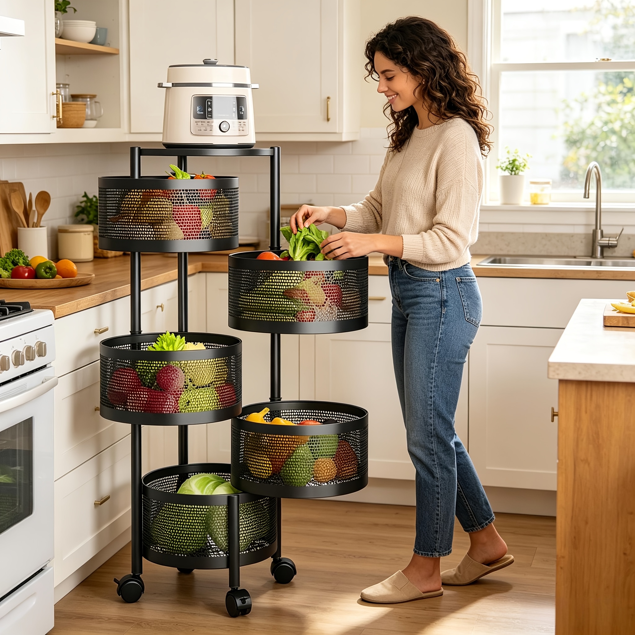 fruit stand for kitchen sold on Temu United States