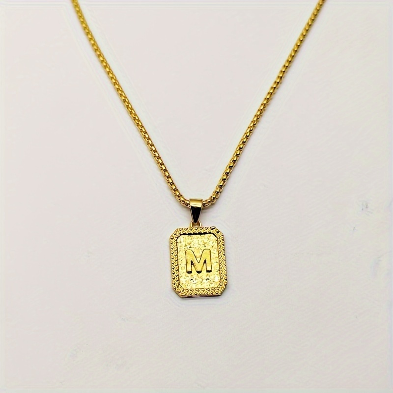 Men 26 English Initial Letter Pendant Necklace Golden Plated - Temu ...