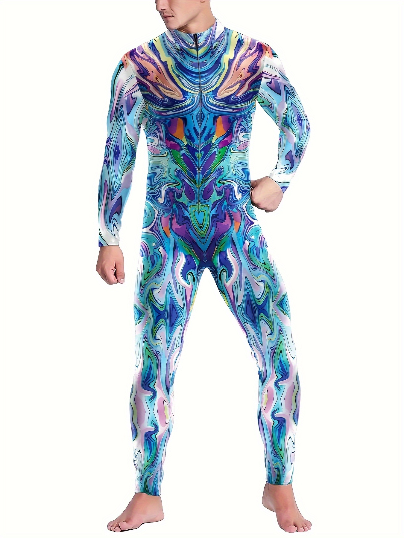 Cosplay Zentai Bodysuit 3d Printed Spattered With Printing Ink And Ray ...