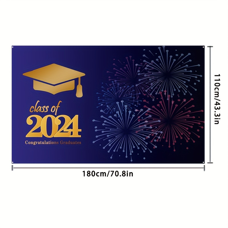 2024 Graduation Party Backdrop Grad Banner Large - Temu
