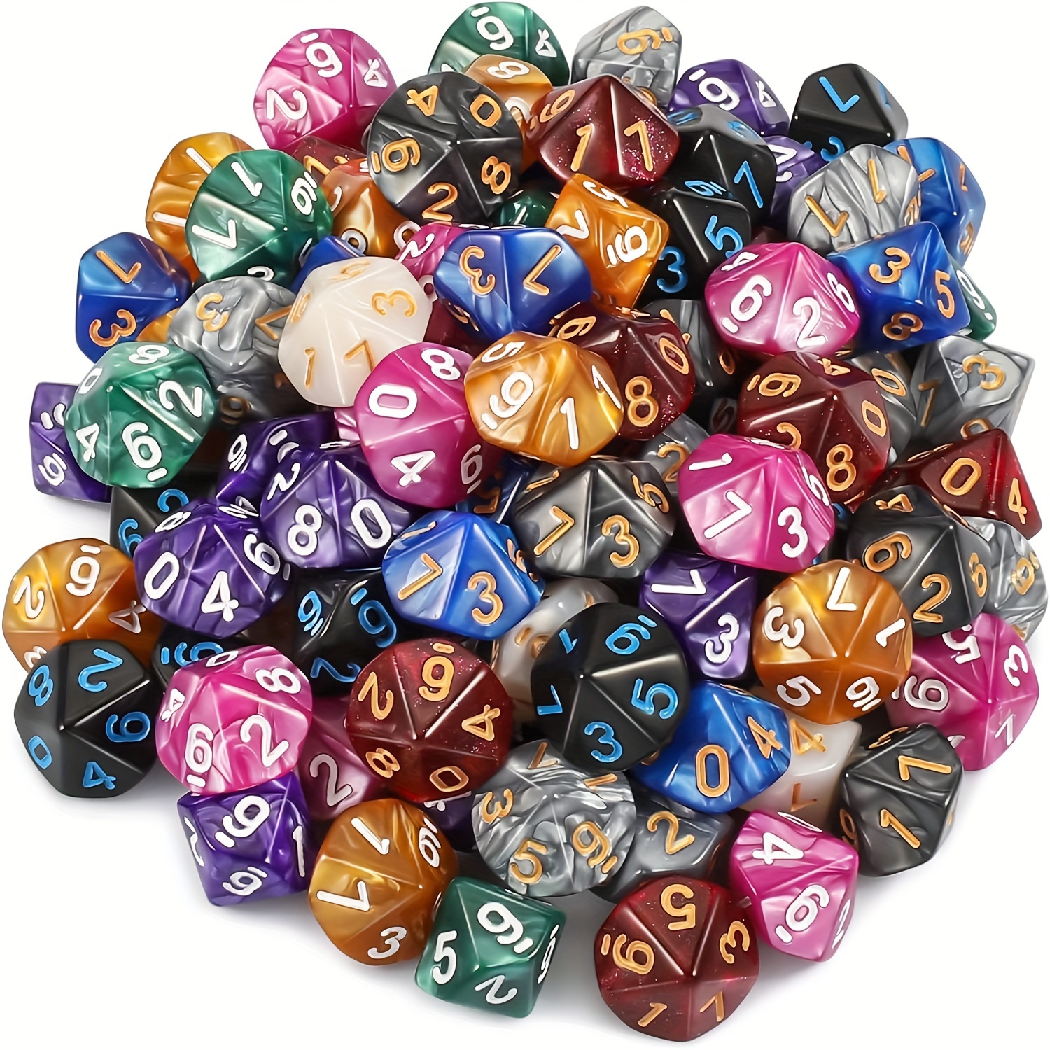 Polyhedral Dice Set Role Play D 10 Colors Bag Ideal - Temu Philippines