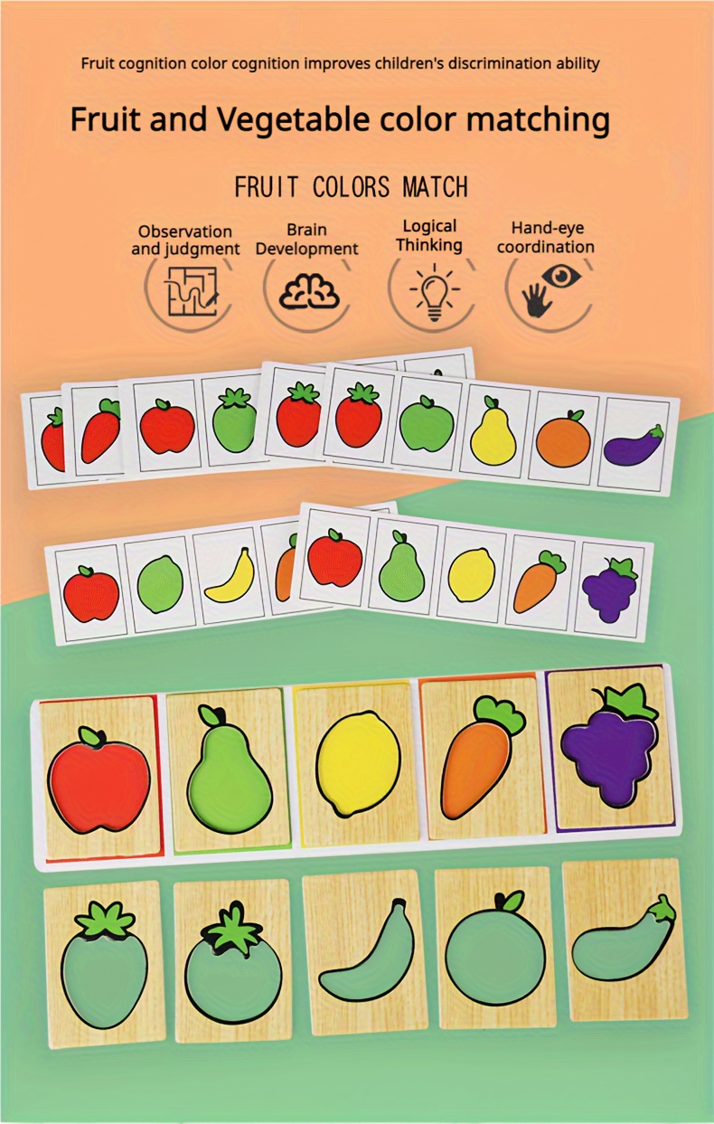 Fruit Vegetable Color Matching Puzzle: Cognitive Color - Temu