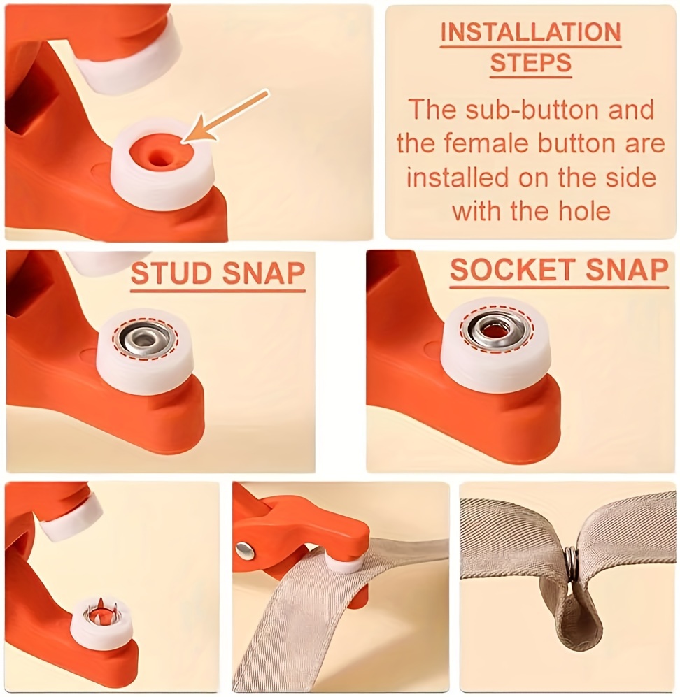 100 Sets Snap Fastener Kit With Pliers Tool 9 5mm Metal Snaps Buttons ...