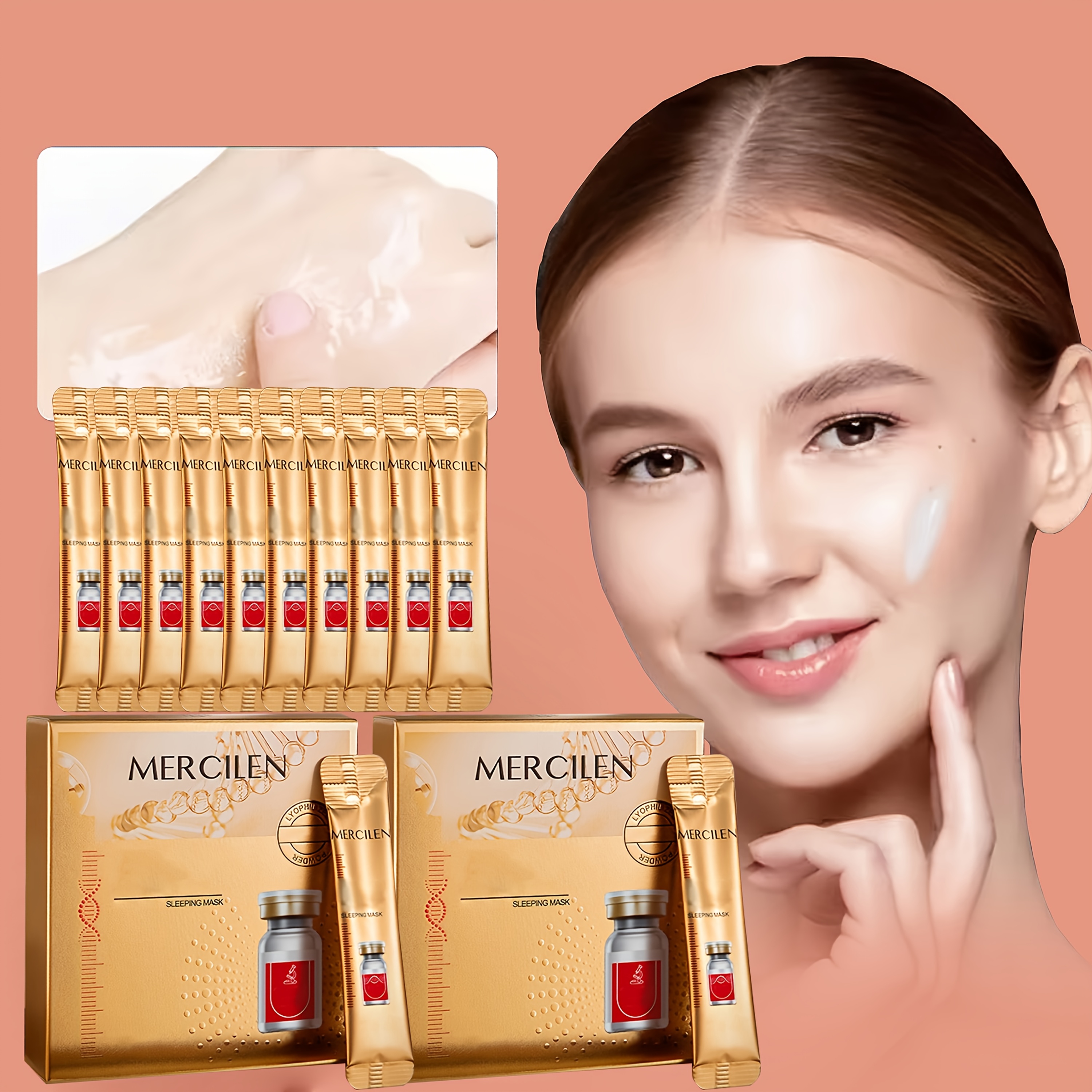 collagen firming sleeping mask sold on Temu United States
