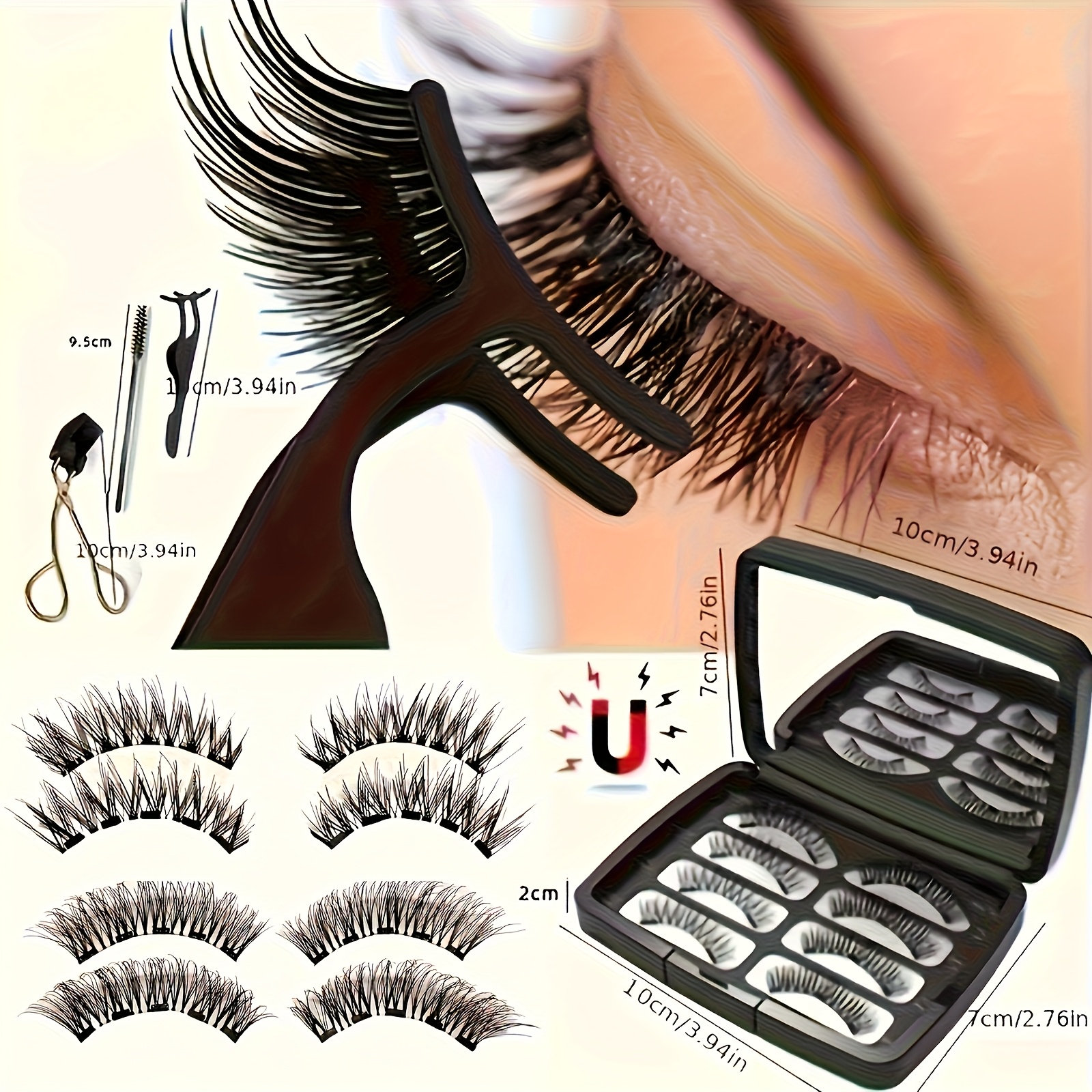 false eyelashes magnetic sold on Temu United States