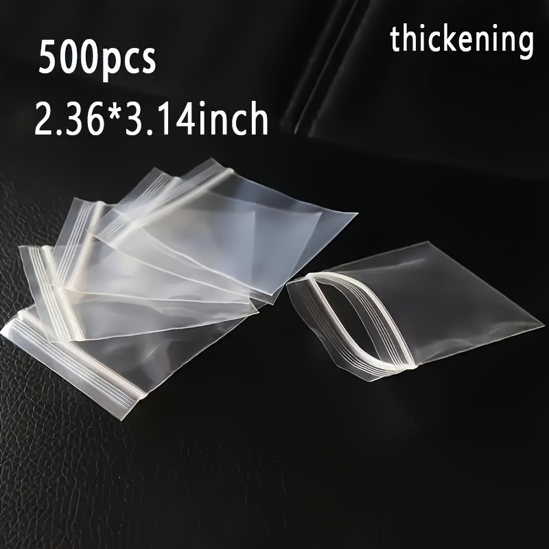 500pcs Thick Transparent Polyethylene Bags Resealable - Temu United Kingdom