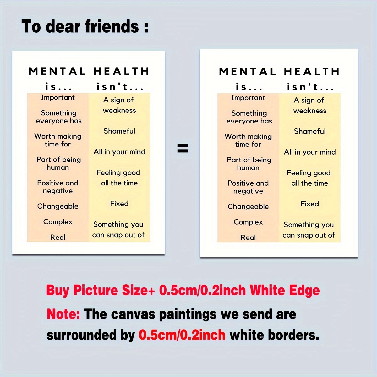 Unframed Canvas Poster Modern Art Mental Health Poster - Temu United ...