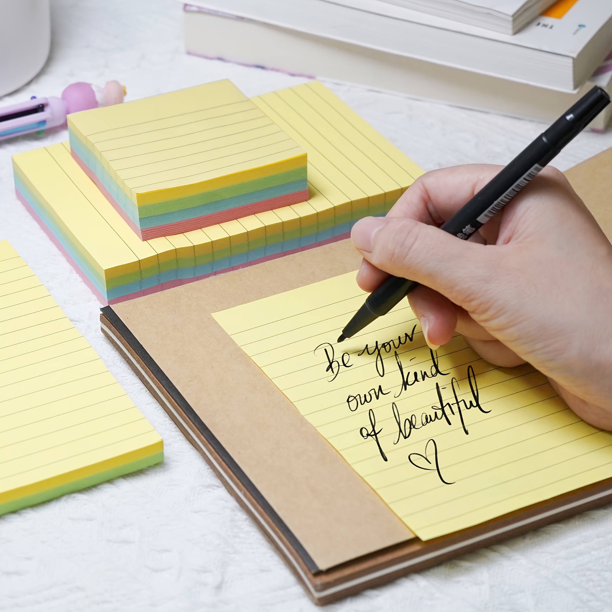 200 Pages/book 4 Colors Sticky Notes Notepad Self adhesive - Temu ...
