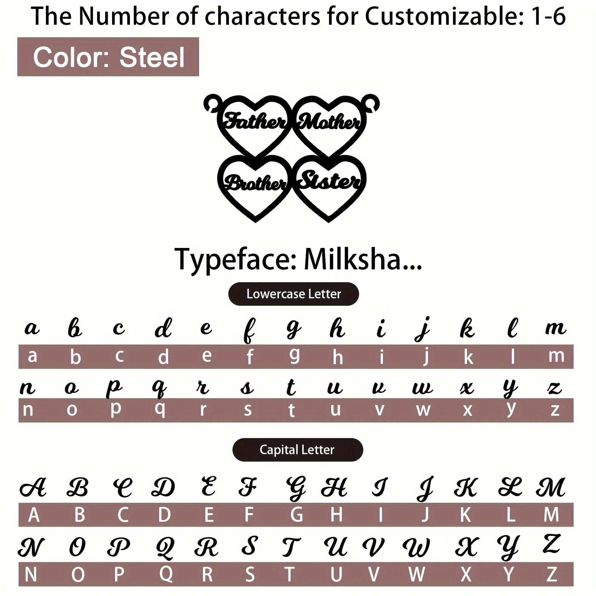 Hollow Heart Shape Customized Letter Names Decor Pendant - Temu United ...