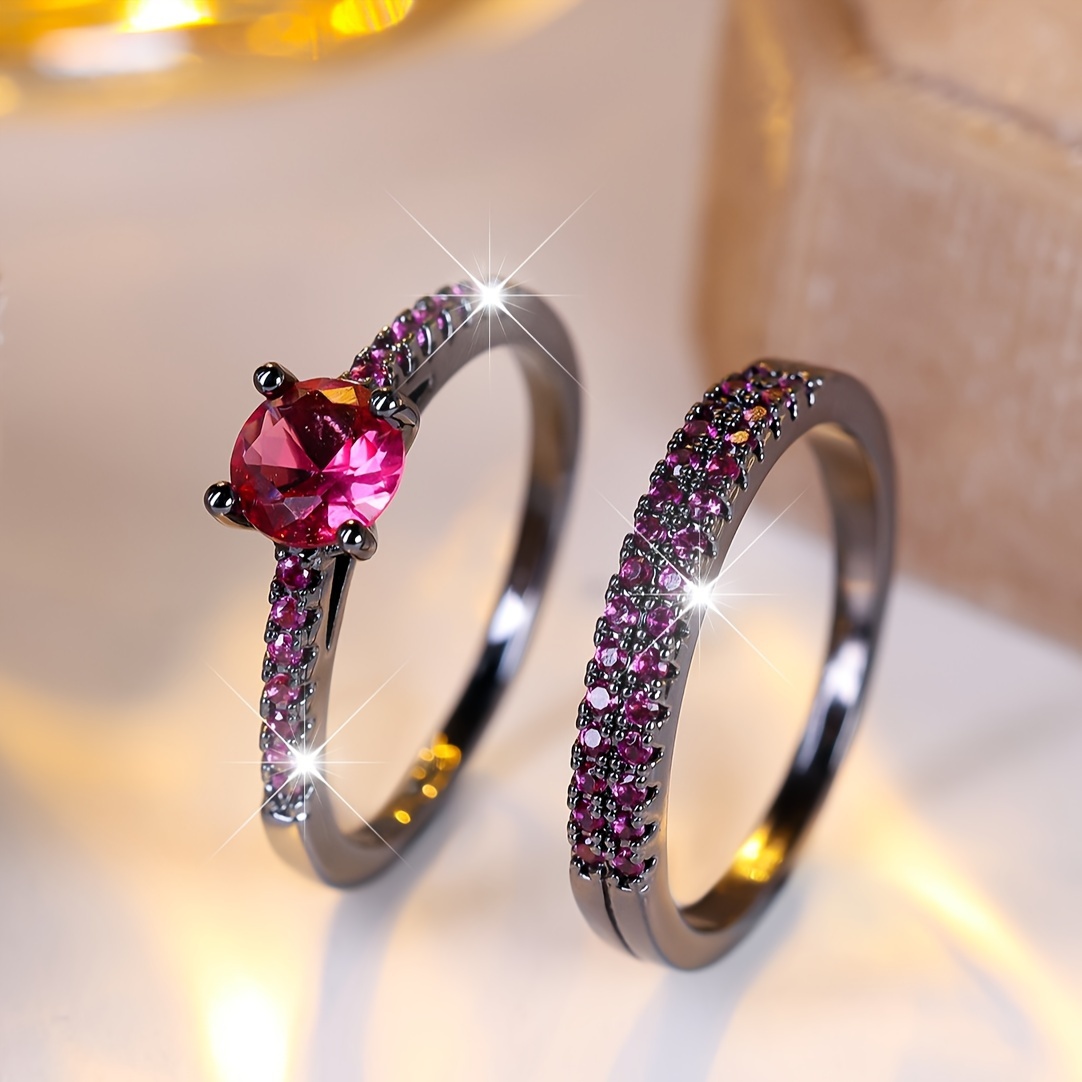 Iced Shiny Zircon Stack Ring Set Niche Design Boho Style - Temu United ...