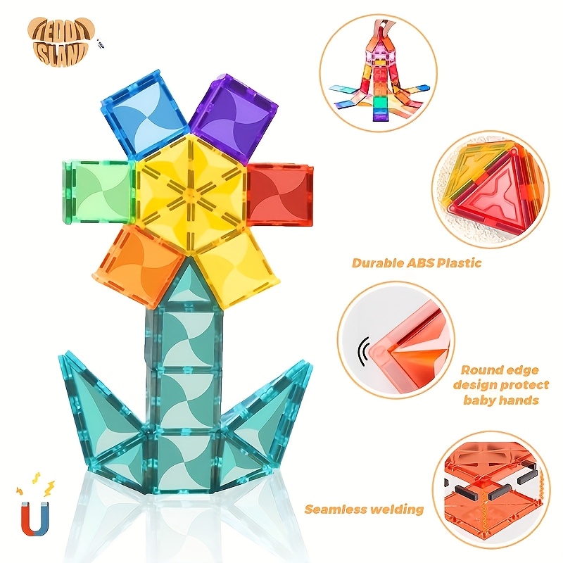 Creative Magnetic Building Blocks Set Fun DIY Toy Birthdays Holidays Mixed Colors