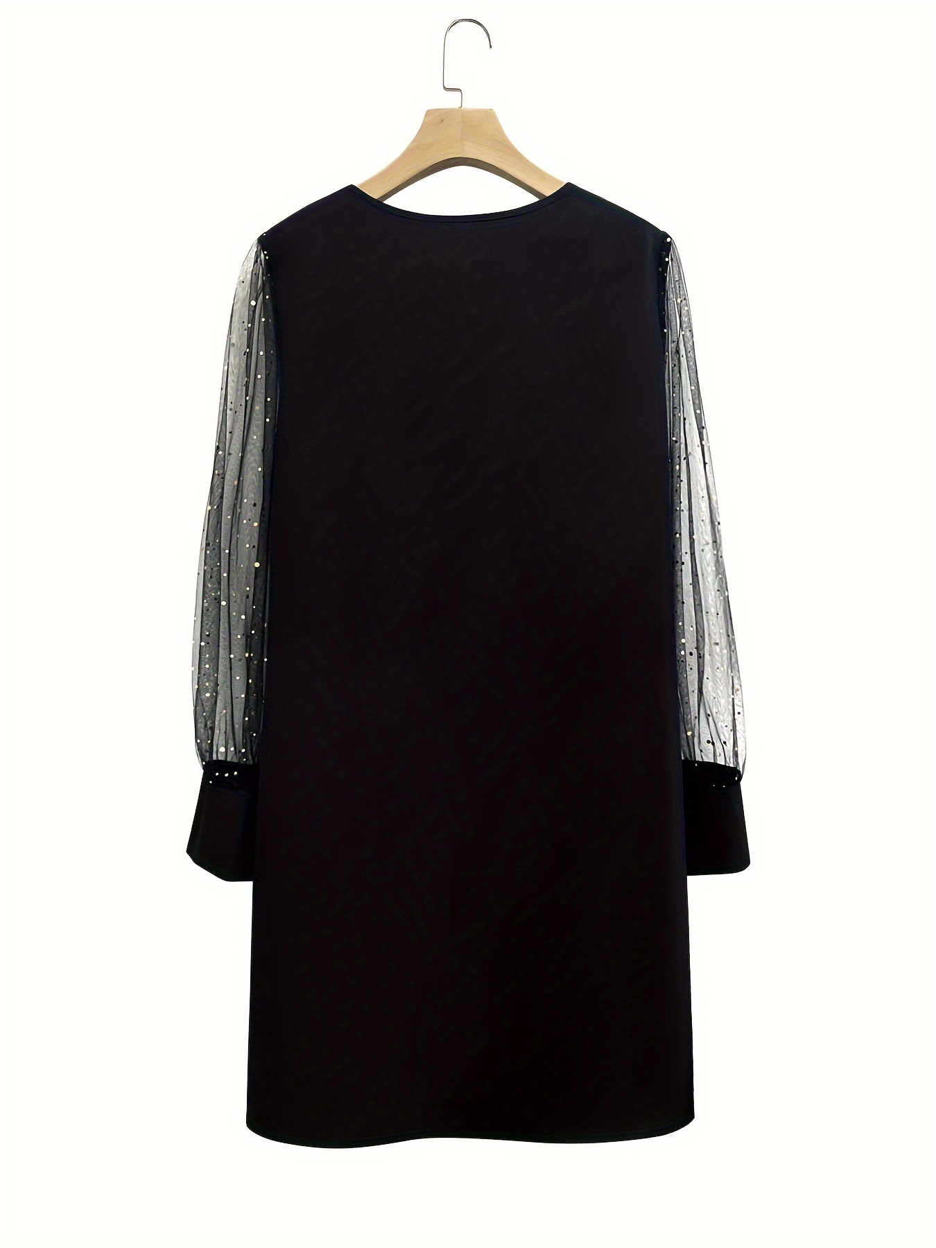 plus size sequined mesh stitching dress casual v neck long - Temu Canada