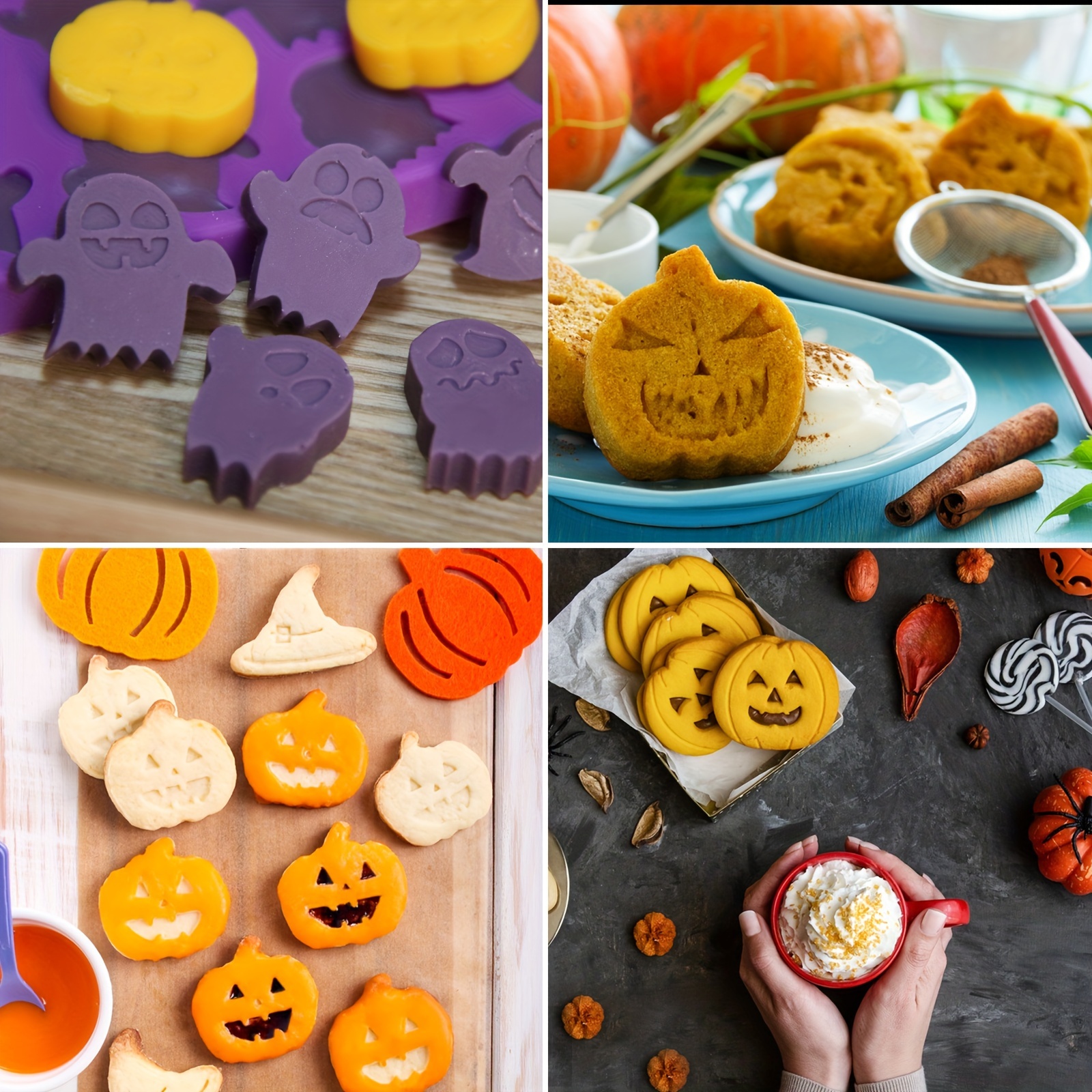 58 Silicone Baking Mold Set Mini Pumpkin Ghost Shapes - Temu Canada