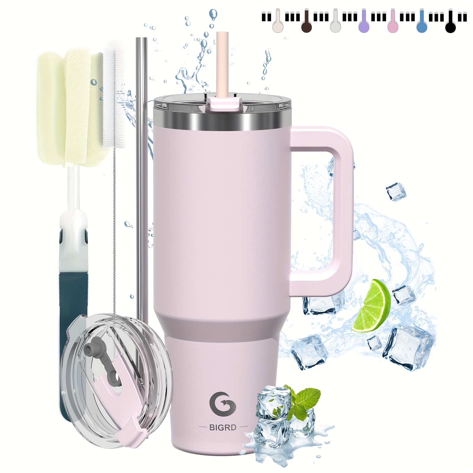 40 oz tumbler with handle sold on Temu United States