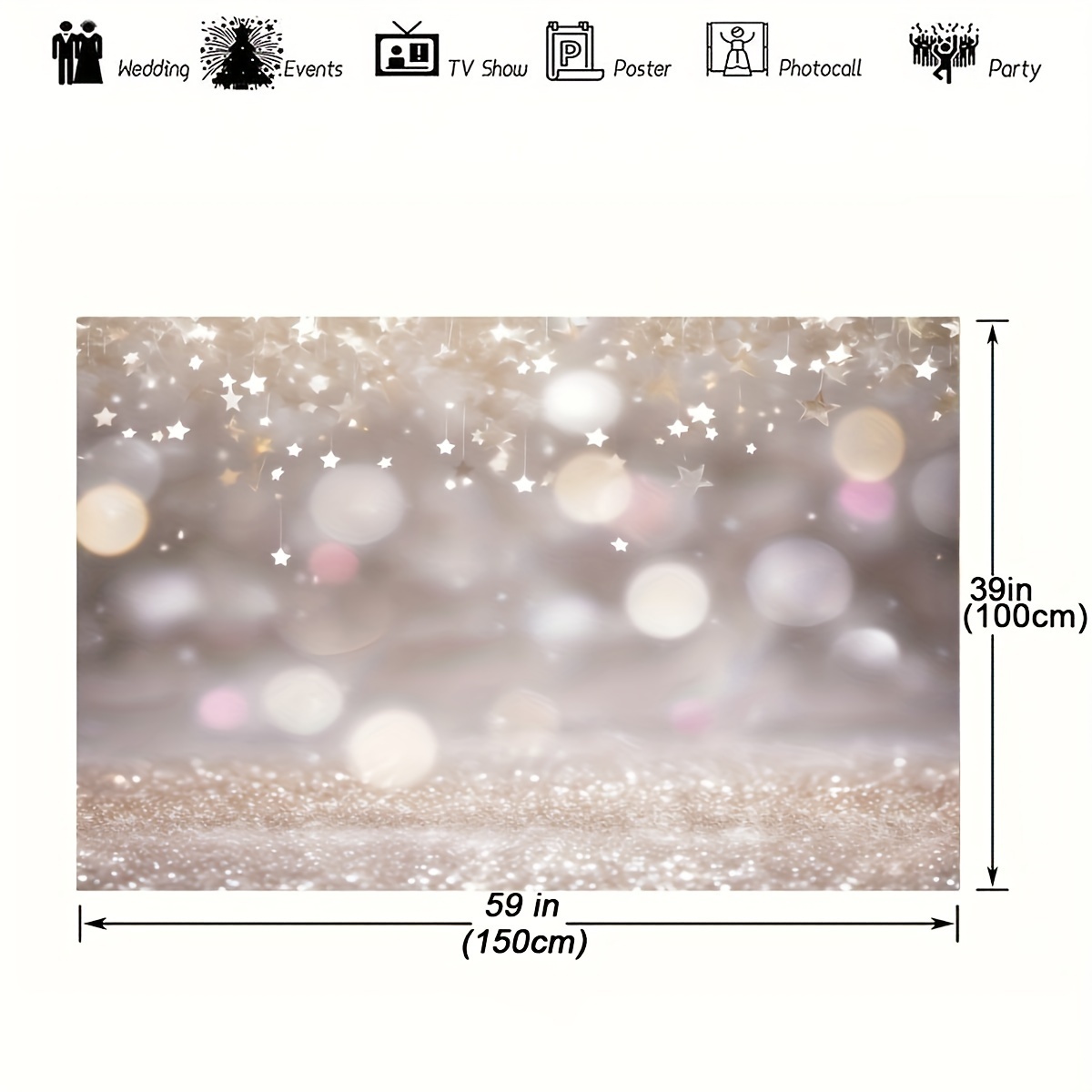 Fabric Bokeh Glitter Backdrop Abstract Holidays Twinkle - Temu Canada