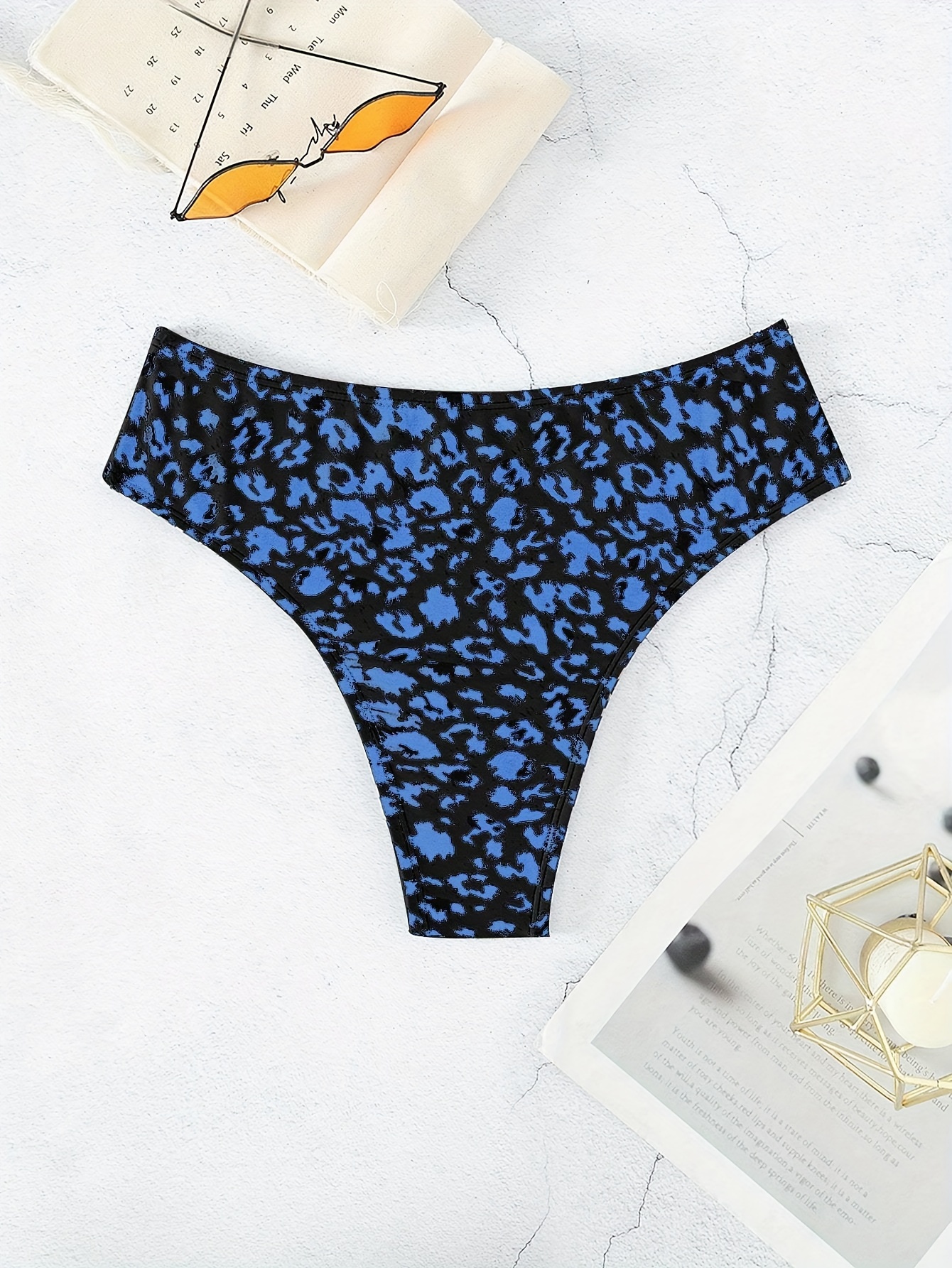 Leopard Print Sexy Swim Briefs, High Cut Sexy Bikini Bottoms, Women's ...