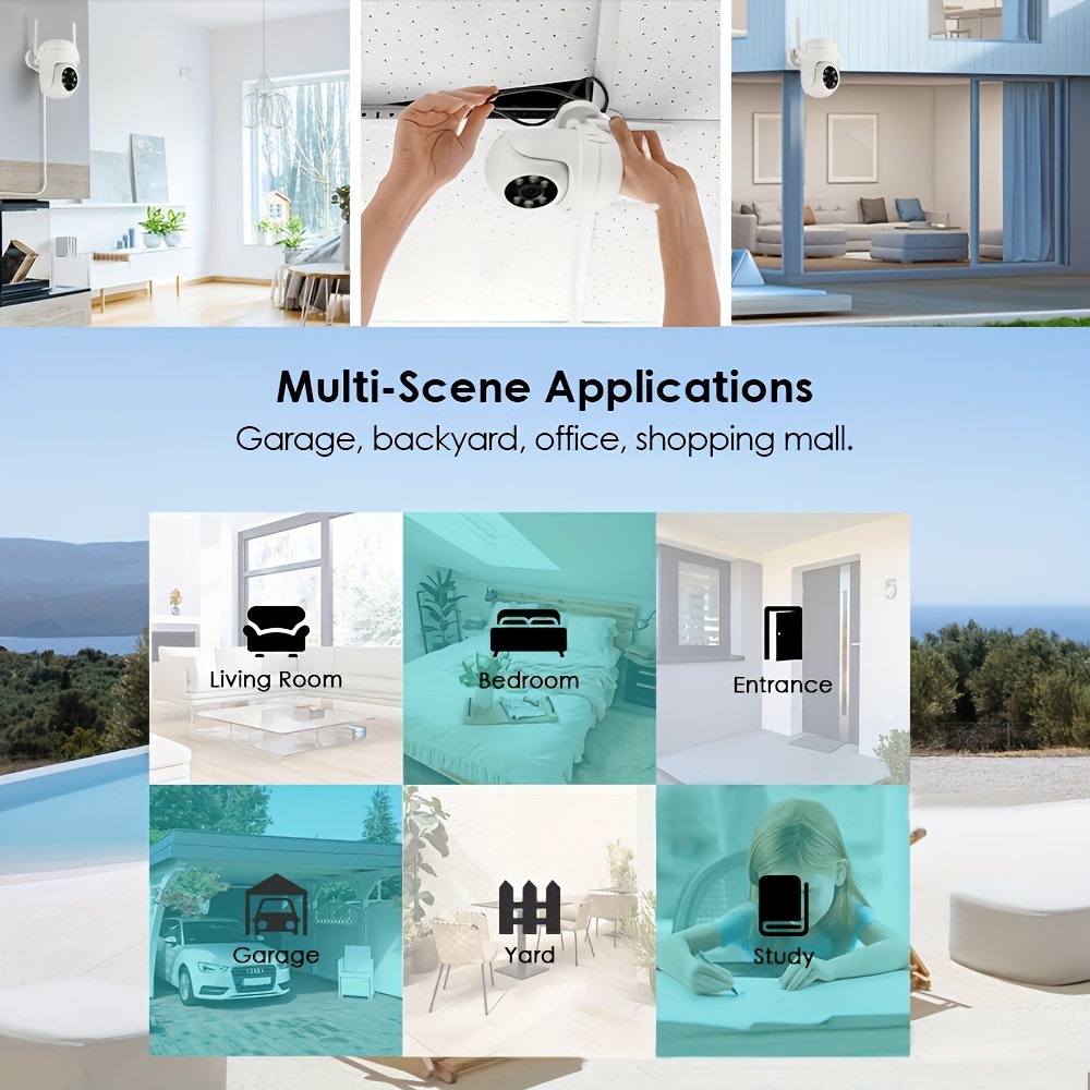 Caméra Surveillance Ip Étanche À Sécurité Wifi Extérieure - Temu