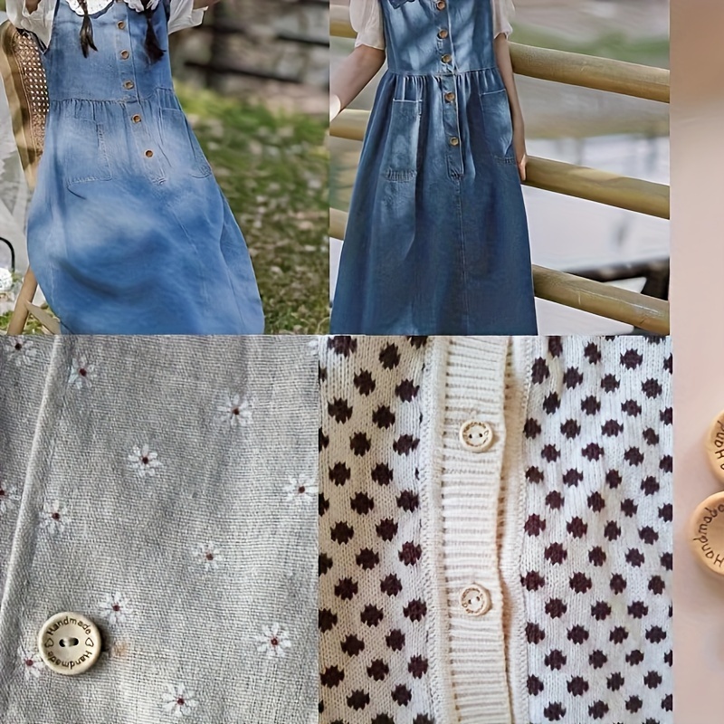 50pcs 20mm 0 787in wooden crafts buttons sewing button for clothing ...