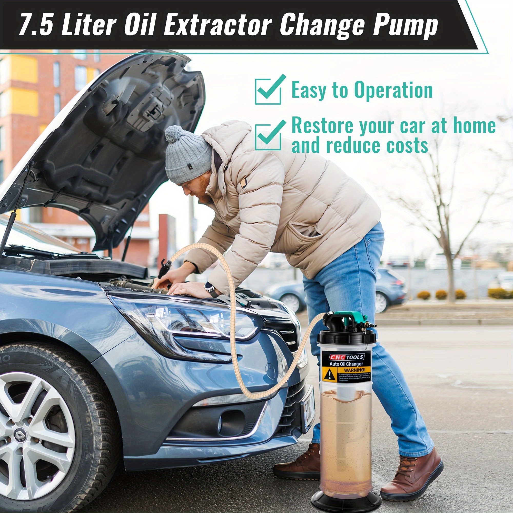 Vevor Fluid Extractor 7L Manual Pneumatic Fluid Extractor Oil Transfer ...