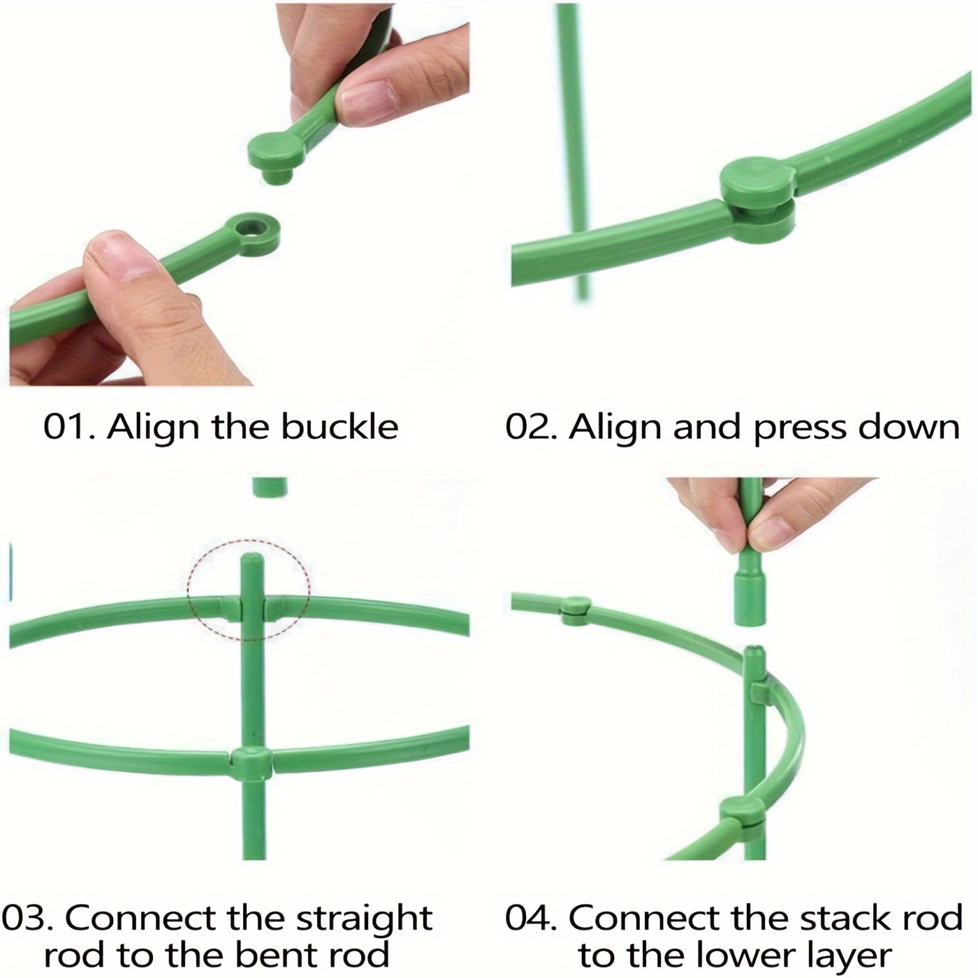 5/10 Pack Garden Plant Support Cages - Durable Green Plastic Tomato ...