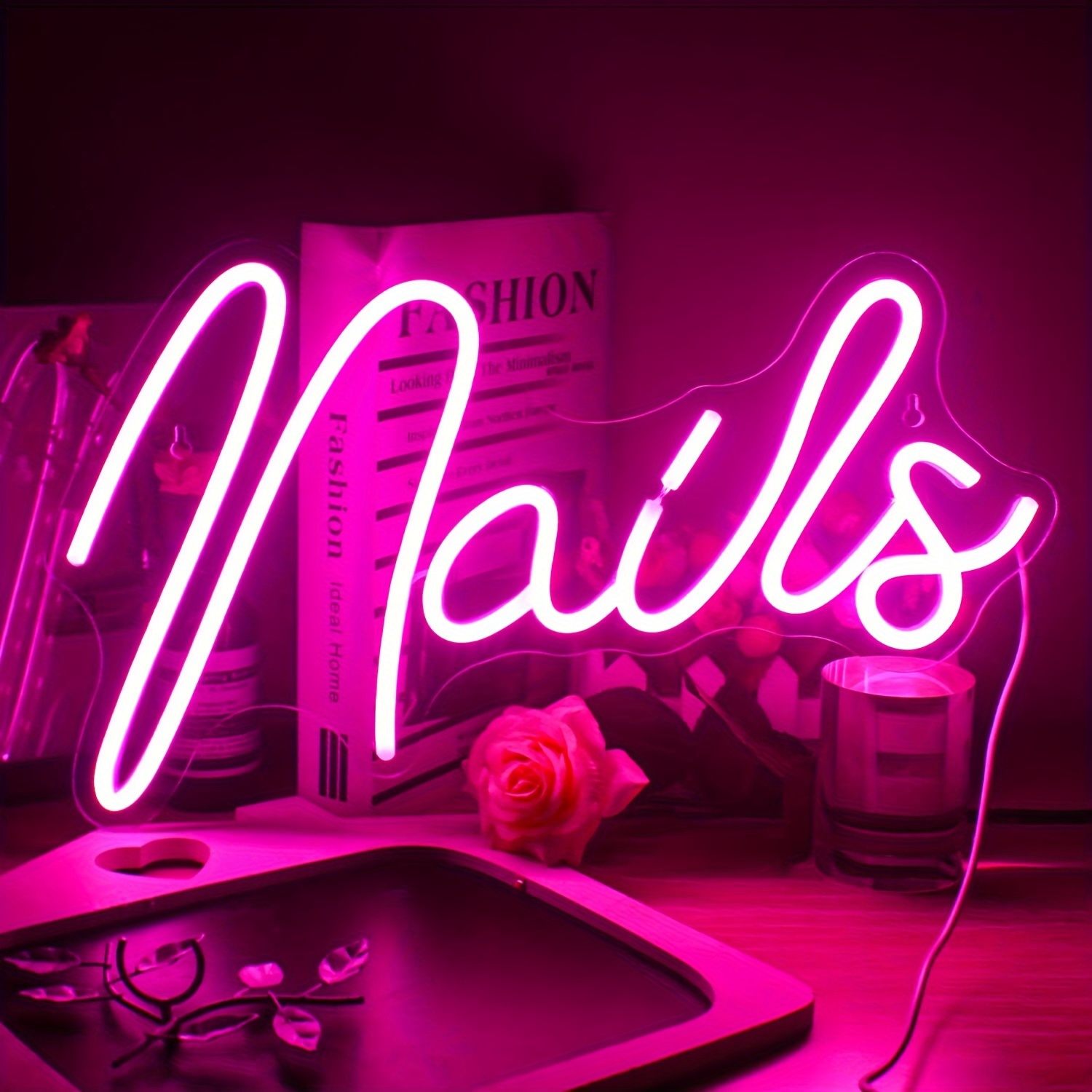 Nails Led Neon Light Wall Decor Usb Neon Lights Nail - Temu Ireland