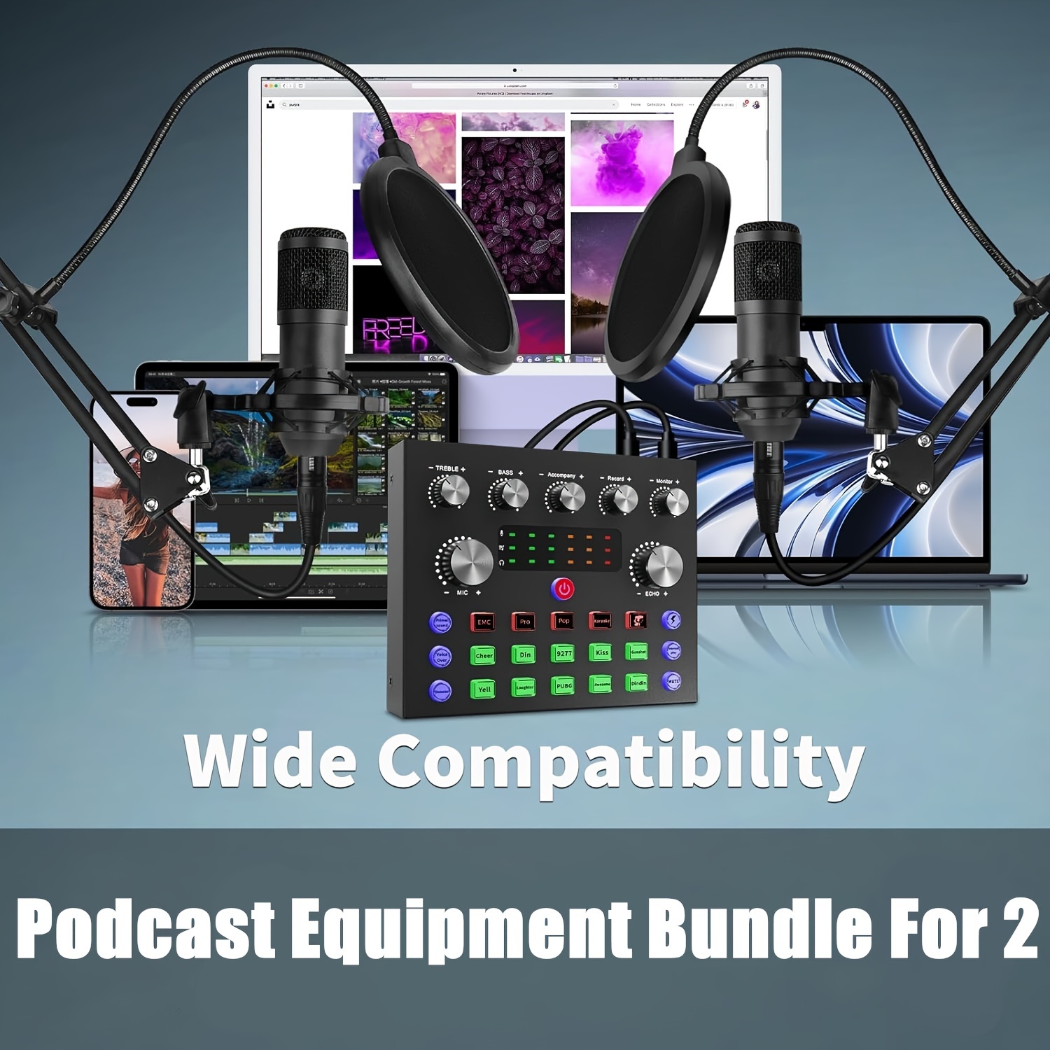 2-person Podcast Studio Bundle - High-definition Audio Interface With ...