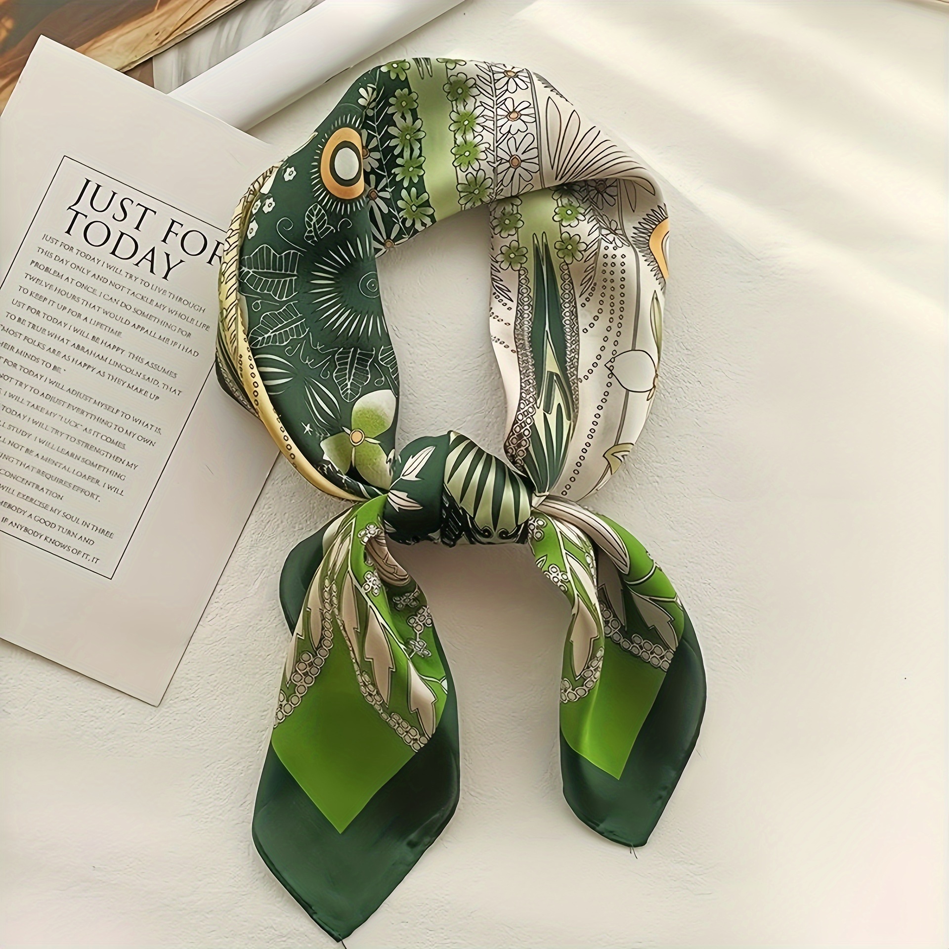 St. Patrick's Day Square Scarf Green Flower Clover Print - Temu Philippines