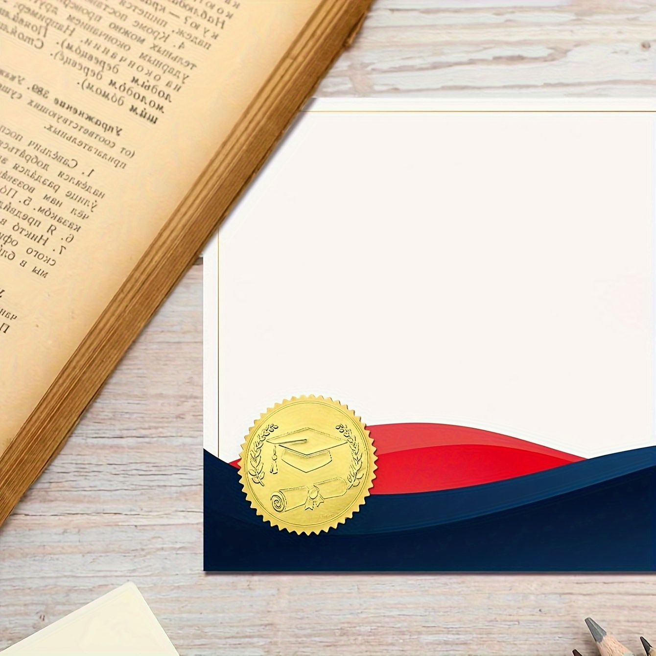 Golden Foil Graduation Cap Seals Self Adhesive Diploma - Temu Kuwait