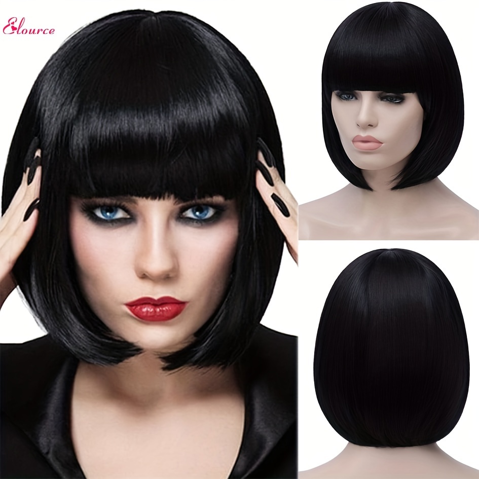 Black bob cosplay wig store