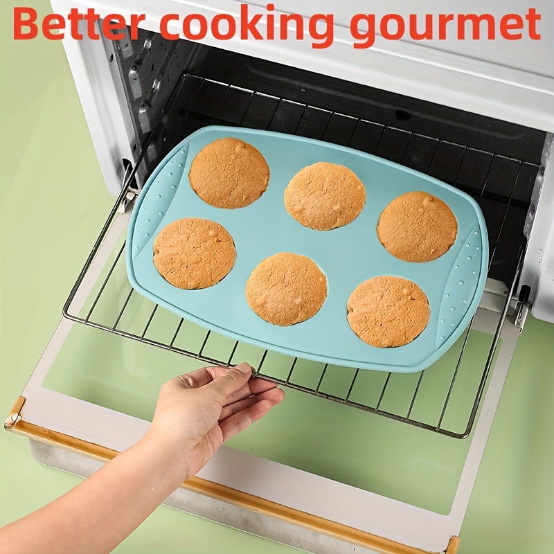 Silicone Cake Mold With Handles, 6-cavity Non-slip Round Baking Pan For ...