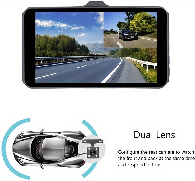 Car Dvr Dash Cam Front Rear Touch Screen 1080p Dash Cam - Temu