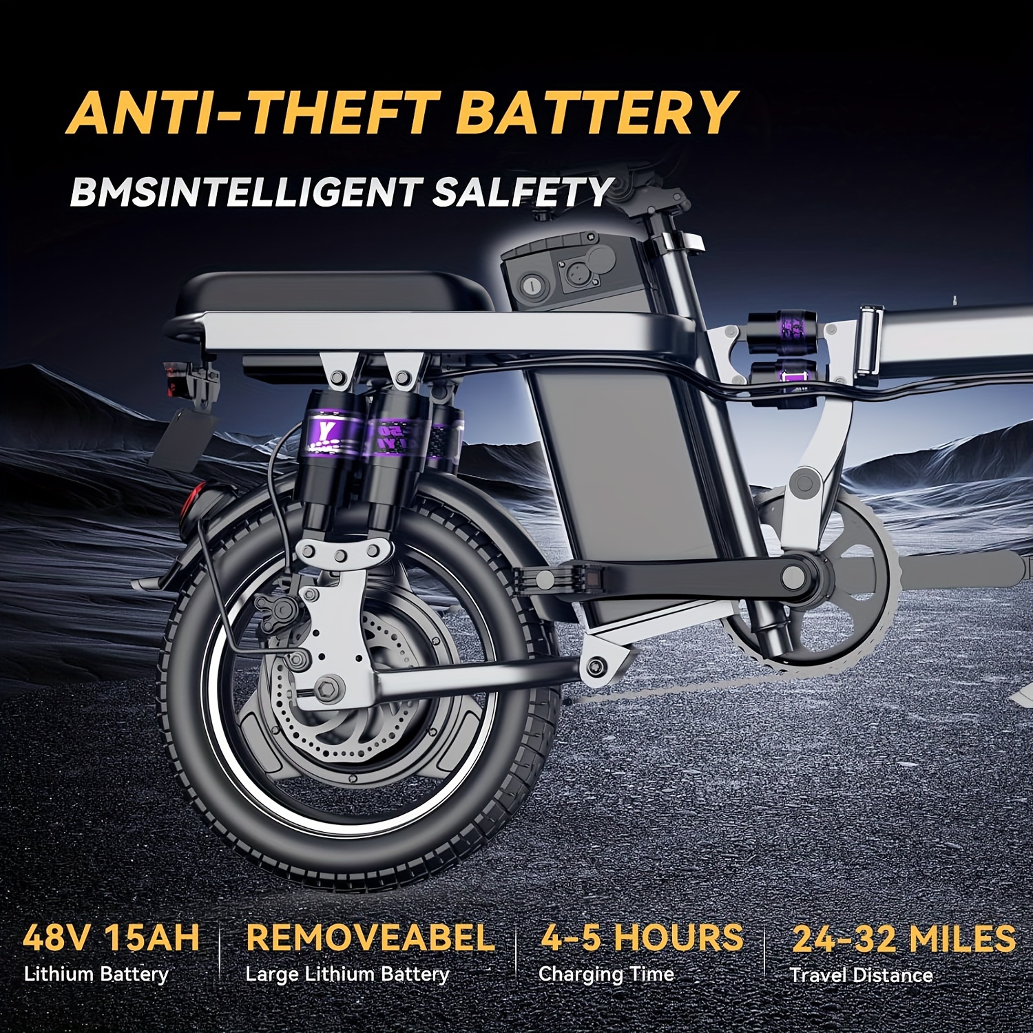 Ebikes Adults Motor 20mph Tire 48v 15ah Battery - Temu