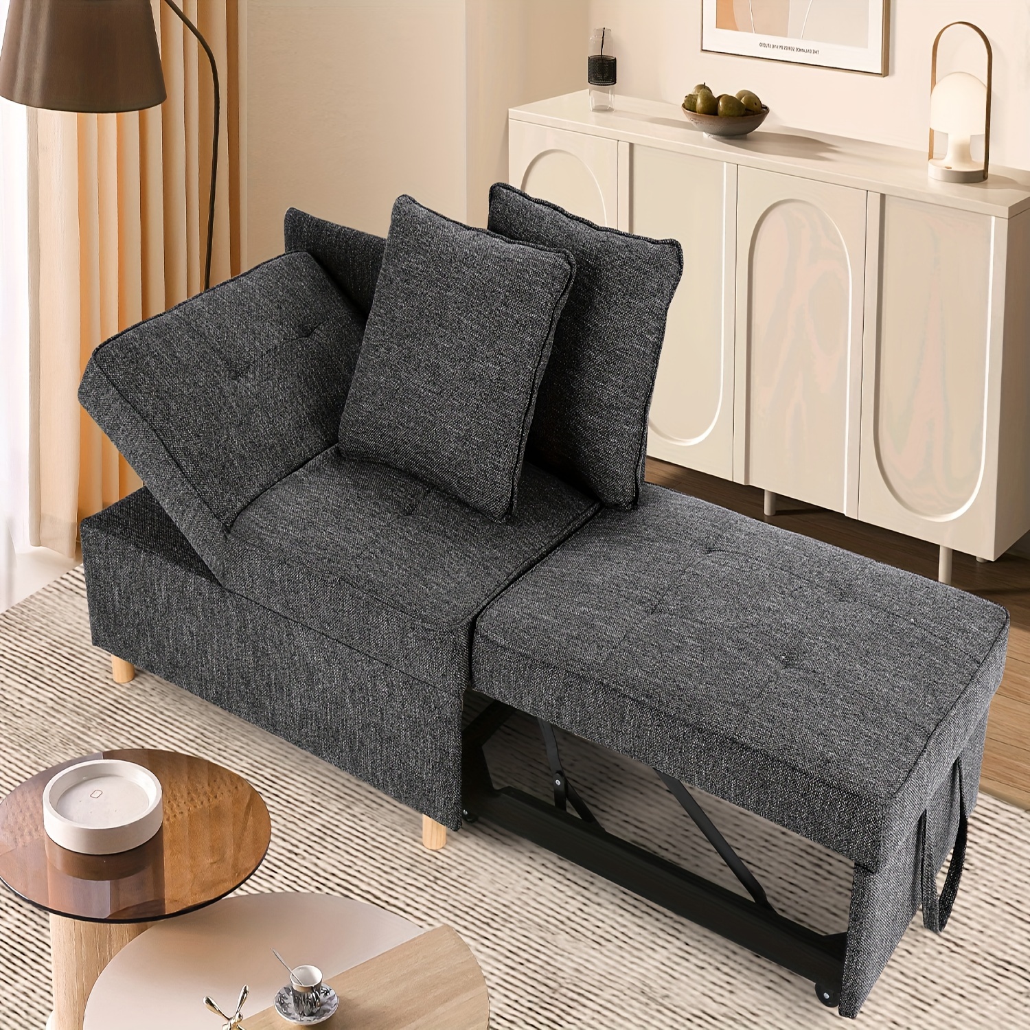 single recliner sofa bed small space multifunctional pull Temu